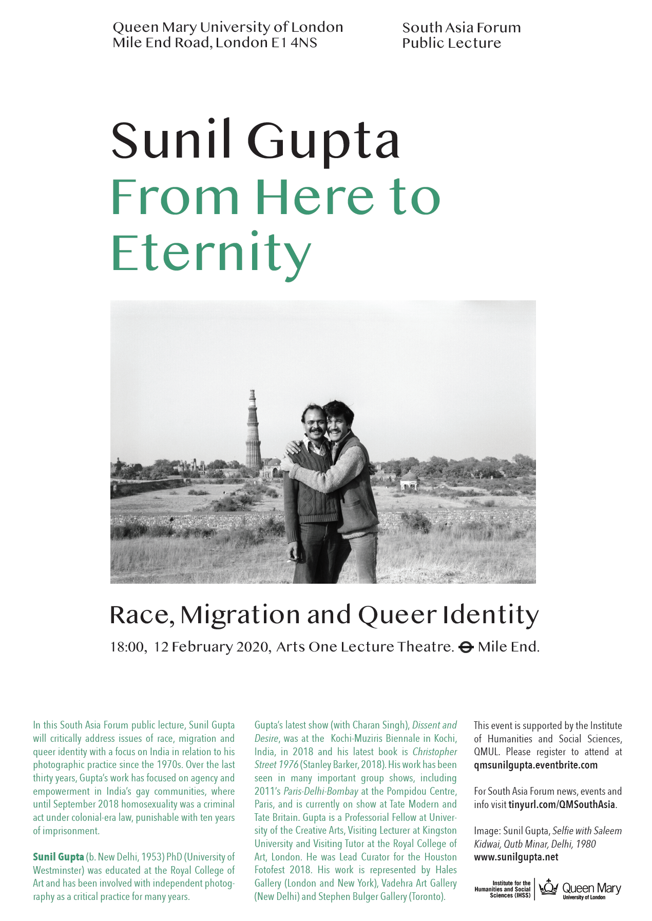Public Lecture: Sunil Gupta, ‘From Here to Eternity – Race, Migration ...