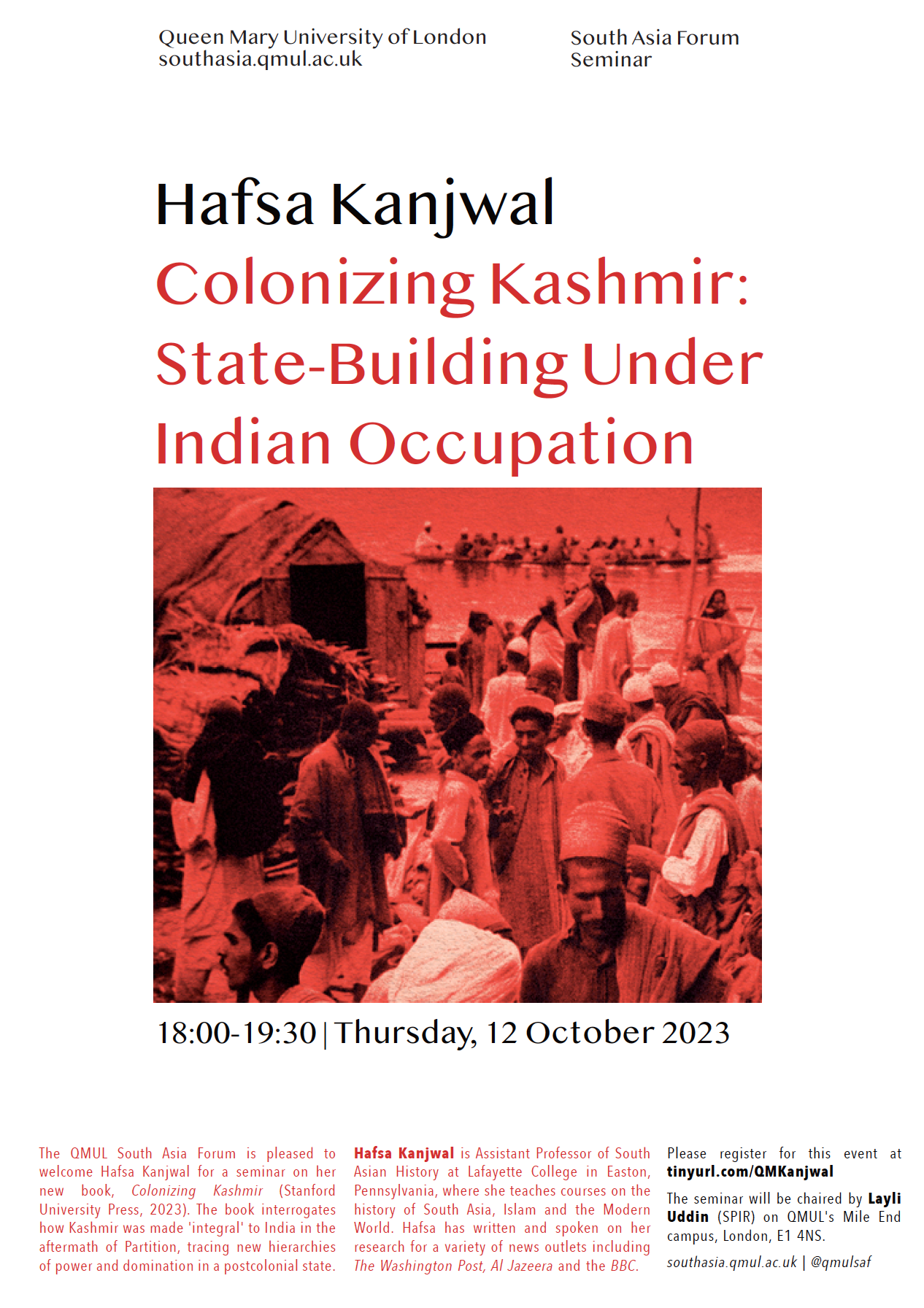 Hafsa Kanjwal: ‘Colonizing Kashmir’ – South Asia Forum